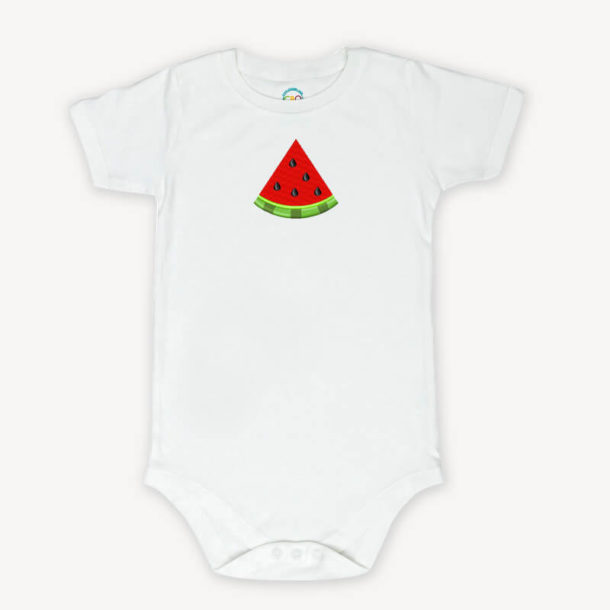 Short Sleeve Crew Neck Bodysuit - Watermelon 2T, 3T, 4T, 5T, 6T, 7, 8 ...